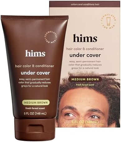 Amazon.com : hims Under Cover Hair Color & Conditioner - Medium Brown ...