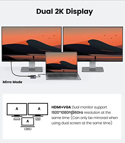 ORICO USB C Hub, 7 in 1 USB 3.0 Splitter, Tpy C Multiport Adapter with ...