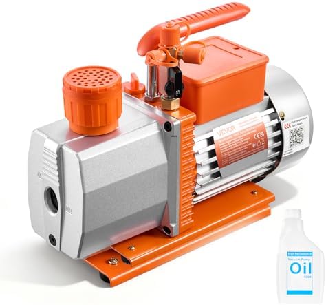 VEVOR Vacuum Pump 7 CFM 198 L/min 2 Stage 550W Suitable for R134a, R22 ...