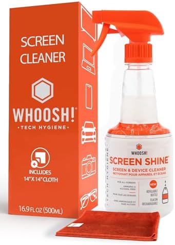 WHOOSH! TV Screen Cleaner - 500ml + 1 Microfiber Cleaning Cloth - for ...