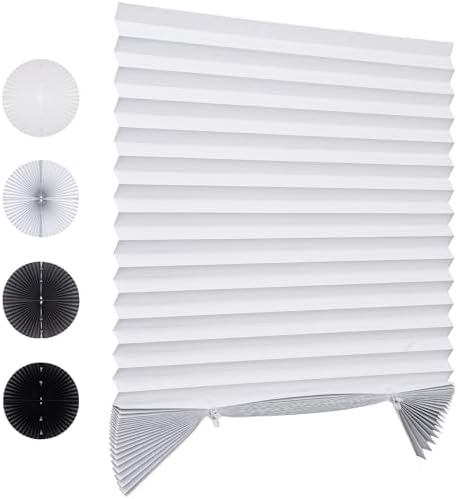 Amazon.com: UrMoon Adhesive Temporary Pleated Shades 6 Packs Blackout ...