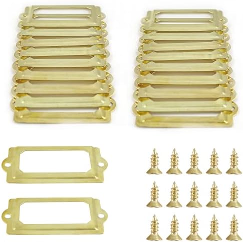 Amazon.com : Zorveiio 30pcs 70x33mm Gold File Name Card Tag, Label ...