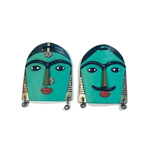 Kujee Craft Wall Hanging Face Showpiece | Material: Clay & Colour ...