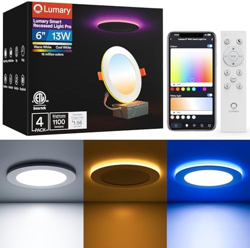 Govee Smart Retrofit Recessed Lighting 6 Inch, Wi-Fi Bluetooth Direct ...