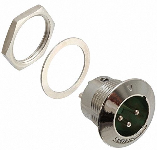 Switchcraft B3M Circular Panel Mount w/nut, 3 Pin XLR M, Silver Pins ...