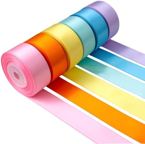 Amazon.com: Pastel Satin Ribbon 1 Inch x 60 Yards Assorted Solid Colors ...