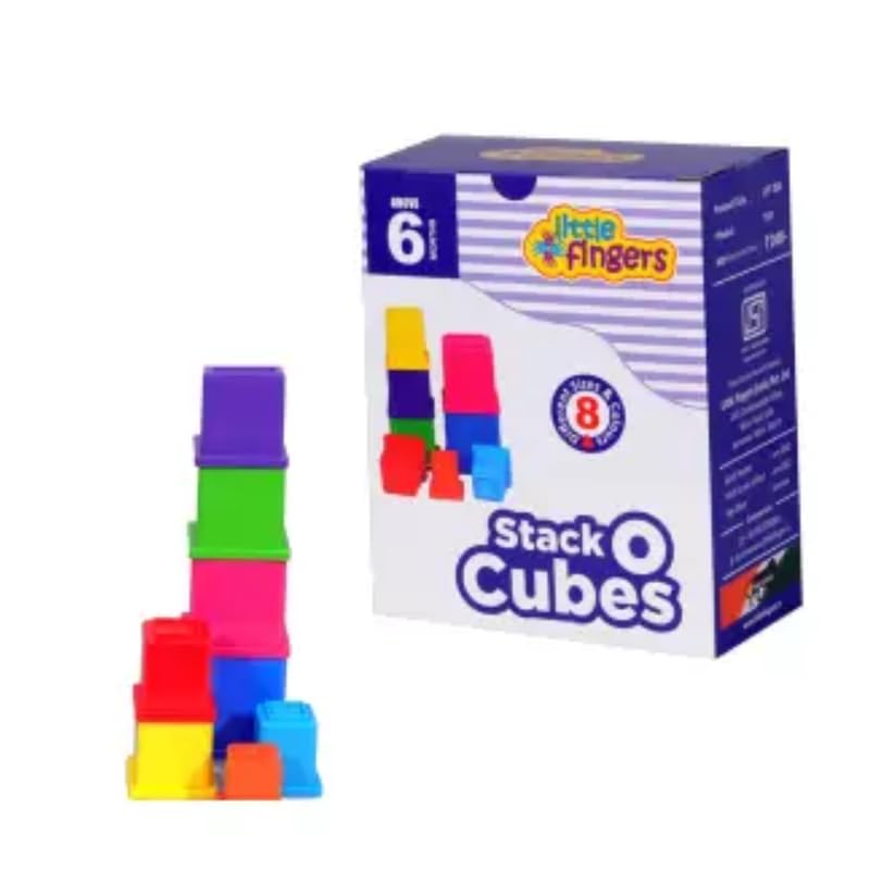 Little Fingers Stack-O-Cubes - 8 Colorful Nesting & Stacking Cubes for ...