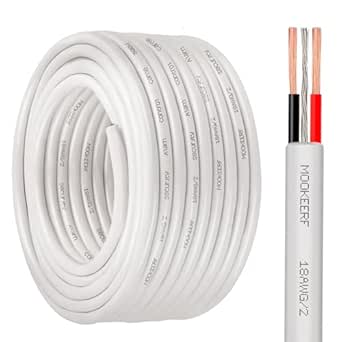 MOOKEERF 18/2 Shielded Wire 50FT 18 AWG 2 Conductor Stranded Shielded ...