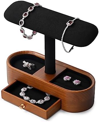 Amazon.com: Oirlv Solid Wood Watch Stand with Drawer T-bar Watch Holder ...