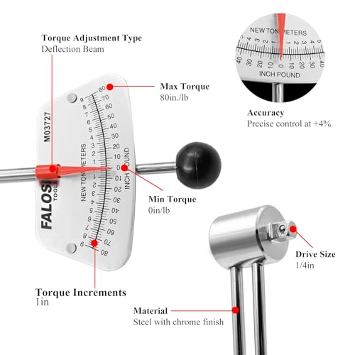 Snapklik.com : 1/4-inch Drive Beam Torque Wrench - 0-80 Inch/Pounds And ...