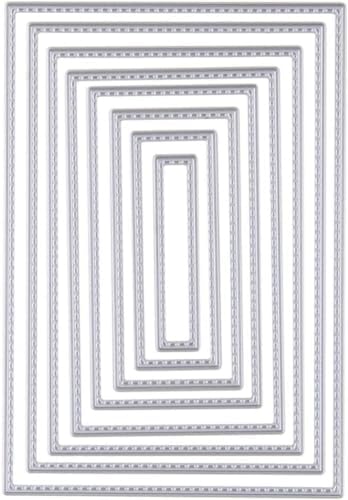 Amazon.com : 7Pcs/Set Rectangle Frame Metal Die Cuts, Stitched ...