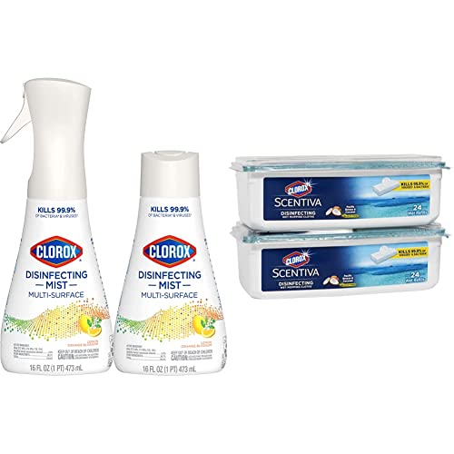 Clorox Cleaning Bundle Disinfecting Mist Lemon and Orange Blossom Scent ...