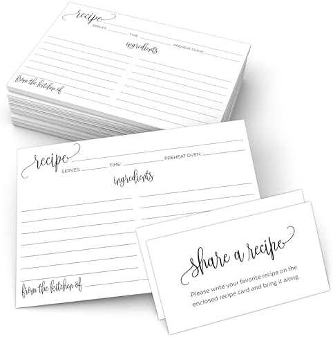 Amazon.com: 321Done Recipe Set: Modern Script 4x6 Recipe Cards and 3 ...