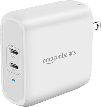 Amazon.com: Amazon Basics 36W Two-Port USB-C Wall Charger for Tablets ...
