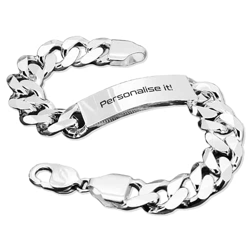 Premium Quality Solid 925 Silver ID Bracelet/Mens Bracelet/Genuine ...