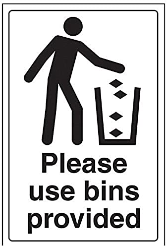 VSafety Please Use Bins Provided Sign – Portrait – 200mm x 300mm – 1mm ...