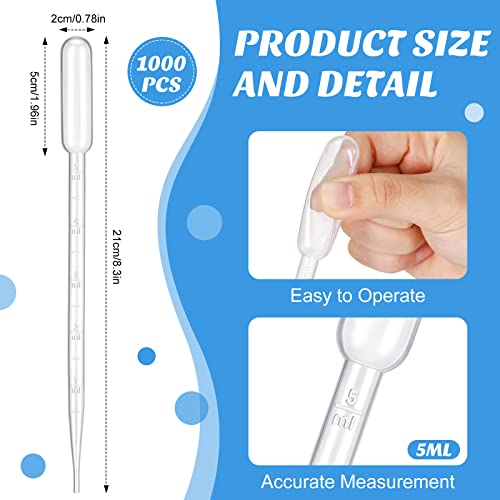 Snapklik.com : 1000 Pcs Plastic Transfer Pipettes Disposable Graduated ...
