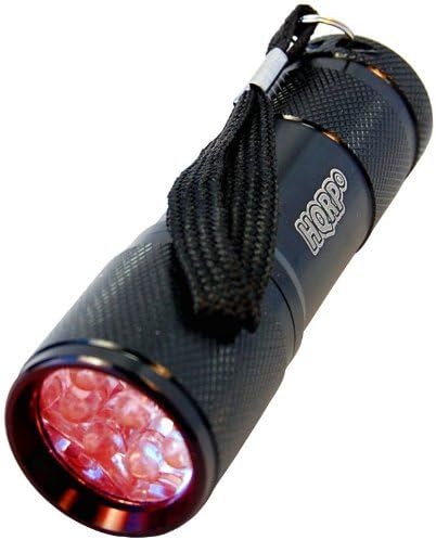 HQRP Red Light 9 LED Portable/Pocket Flashlight Black Aluminum Body for ...