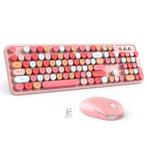 Amazon.com: GEEZER Wireless Keyboard and Mouse Combo - Peach Pink Full ...