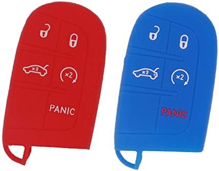 Amazon.com: WFMJ Blue Silicone Keyless Remote 5 Buttons Smart Key Chain ...