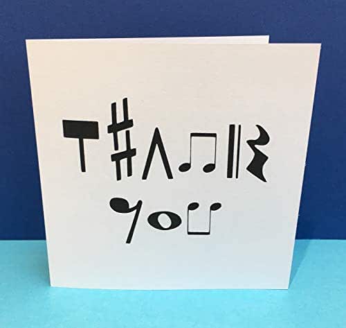 Music Thank you Card - Paper Cut Card - Musical Notes - for Music ...