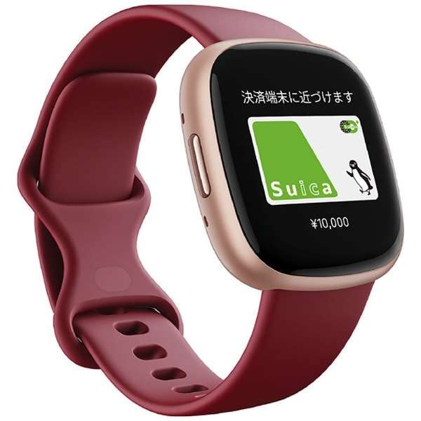 Fitbit Versa 4 Fitness Watch (Beet Juice/Copper Rose Aluminium) with 6 ...