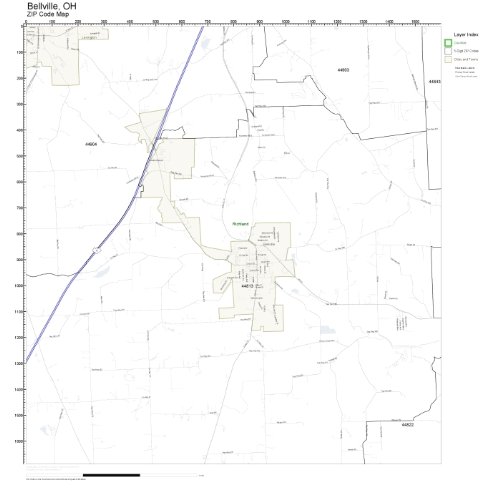 ZIP Code Wall Map of Bellville, OH ZIP Code Map Laminated: Amazon.com ...
