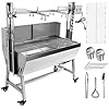 Amazon.com: Stainless Steel Rotisserie Grill with Windscreen, Electric ...