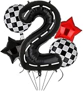 Amazon.com: Race Car Birthday Balloons 40 Inch Racetrack Number Balloon ...