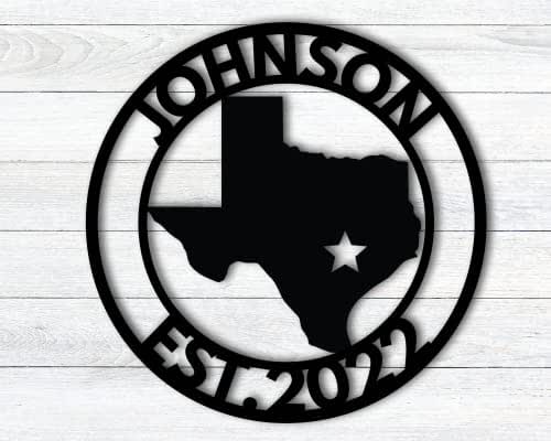 Amazon.com: Custom Texas Metal Sign, Last Name Metal Sign, Metal ...