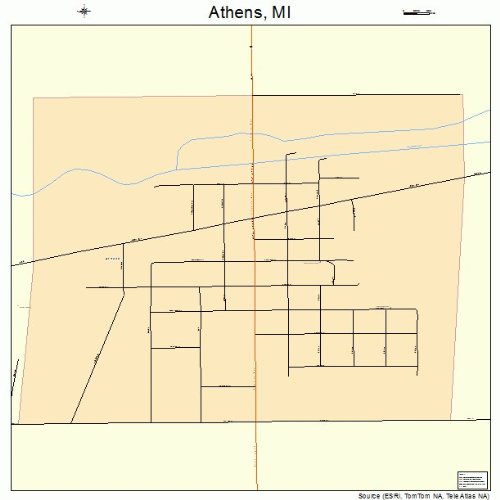 Amazon.com: Large Street & Road Map of Athens, Michigan MI - Printed ...