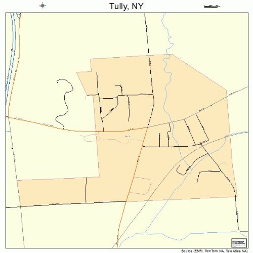 Large Street & Road Map of Tully, New York NY - Printed poster size ...