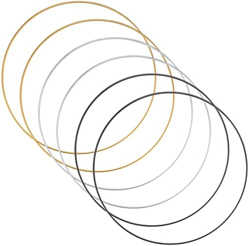 6 Pcs Floral Wreath Hoops, DIY Craft Ring Hoops Wreath, 25 mm Gold ...