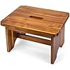 Amazon.com: 9'' Wooden Step Stool, Thickened Acacia Wood One Step Stool ...