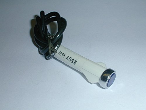 Blue Indicator Light 250V 1/3W Flush Lens 5/16in Mounting Hole (1 piece ...