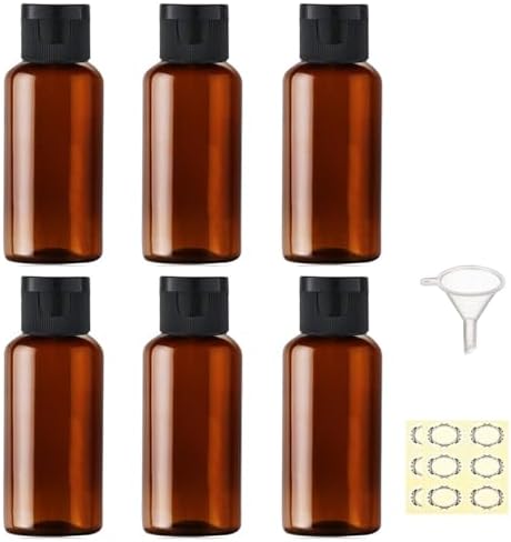 JamHooDirect 6PCS 50ml Plastic Travel Bottles with Flip Cap Empty ...