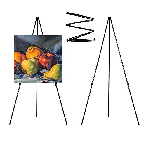 63'' Tall Display Easel, Folding Instant Poster Easel, Black Steel ...