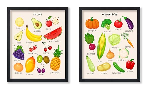 Amazon.com: Monem Art 2-Piece Fruit and Vegetable Poster - Food Print ...
