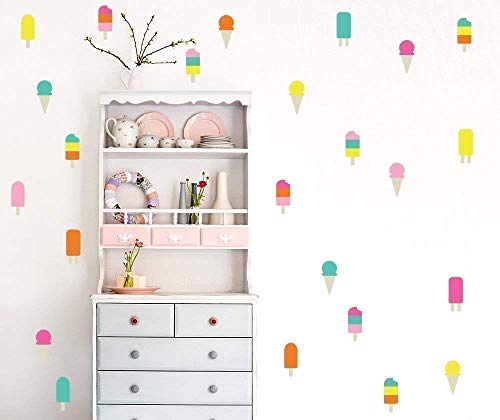 Amazon.com: An ice cream wall/Wall Decal / 6 color ice cream Decal / 50 ...