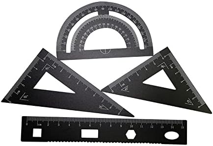 4PCS Metal Ruler Set Aluminum Ruler Set Drafting Ruler Set with ...