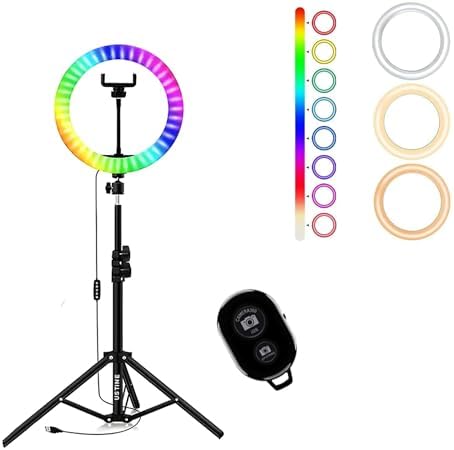 Buy USTINE 10 Inches Big RGB LED Ring Light for Camera, Phone YouTube ...