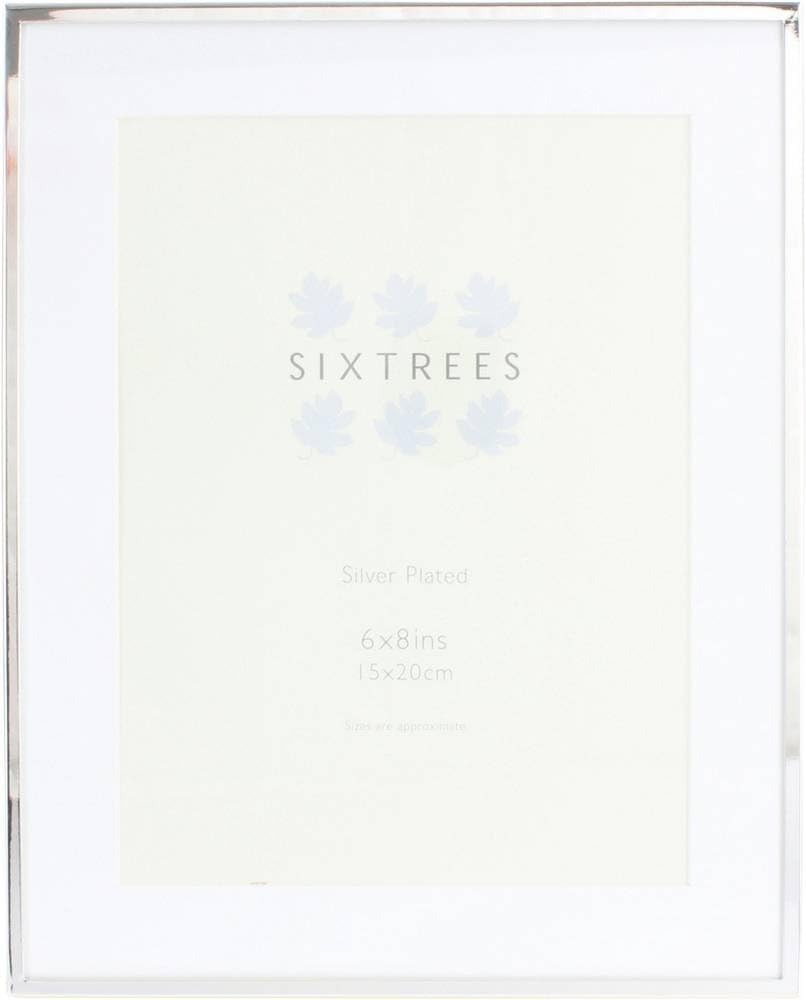 Sixtrees Park Lane Silver Photo Frame 6 x 8 With Soft White Mount ...