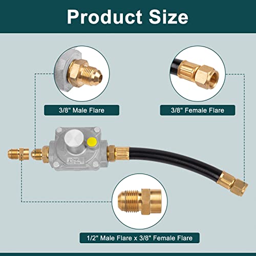 GASPRO Natural Gas Pressure Regulator, 1/2 PSIG Inlet Pressure & 4" W.C ...