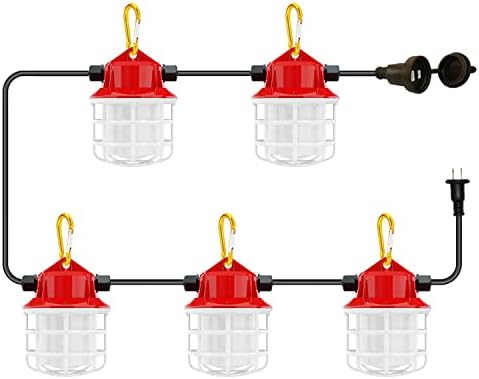 100ft LED Construction String Lights, 150W 15000LM Super Bright LED ...