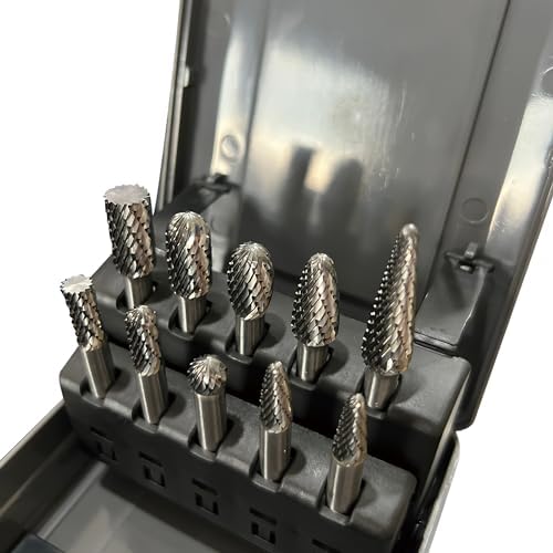 Amazon.com: Carbide Burr Set 1/4" Shank – 10 Pcs Double Cut Die Grinder ...