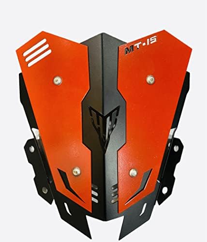 SGTB Heavy Metal Visor for Yamaha MT 15 Red Bike Windshield : Amazon.in ...