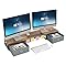 CAIYUN Wooden Monitor Stand with 2 Drawers, Monitor Riser with ...
