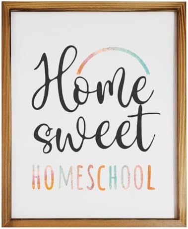 Amazon.com : Home Sweet Homeschool Wood Sign With Frame, Rustic ...