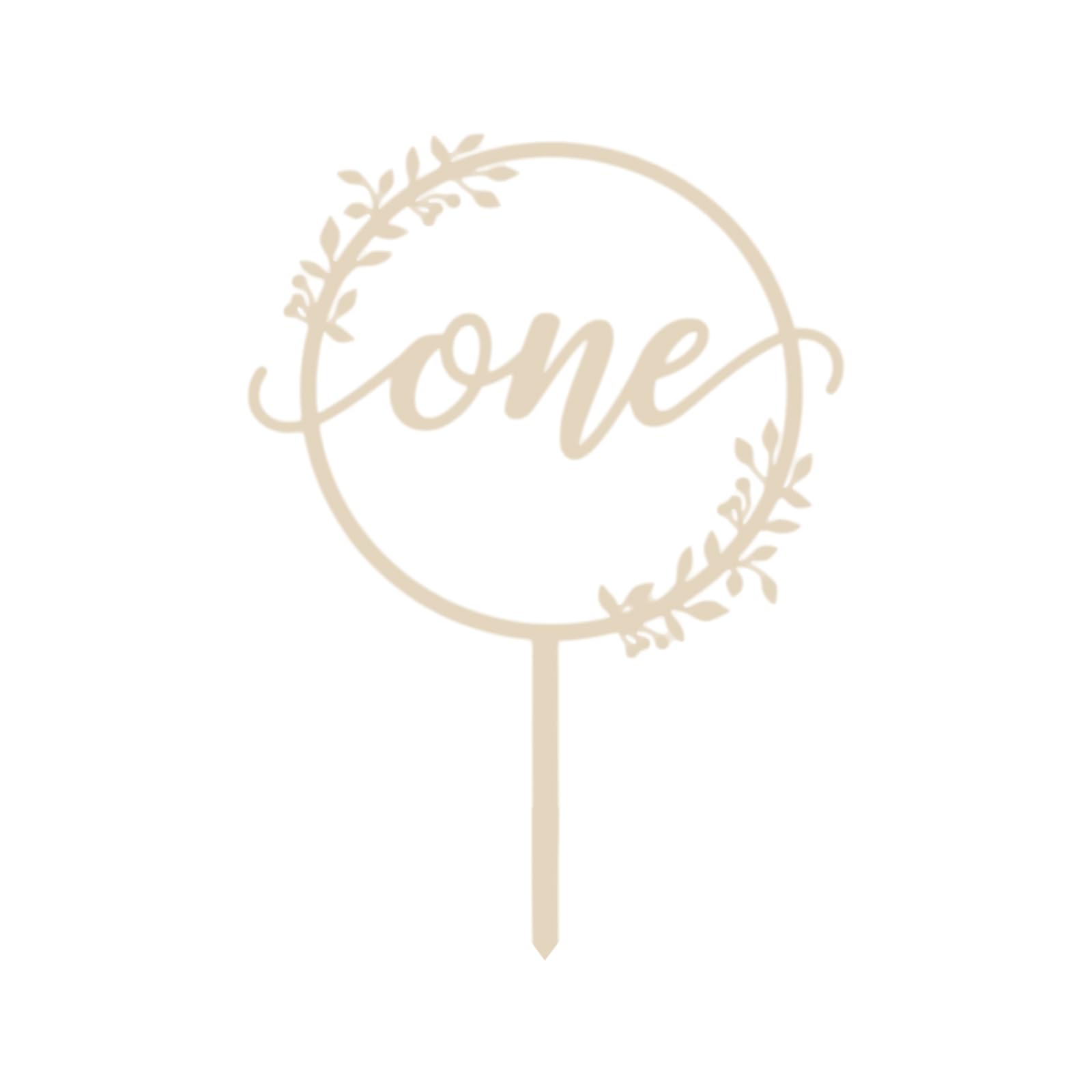 1st Birthday Cake Topper - Wooden Gold First Birthday Cake Toppers One ...