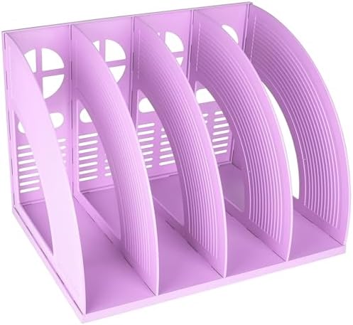SAYEEC Sturdy Magazine Holder 4 Compartments Plastic Desktop File ...